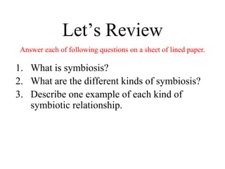 symbiosis.ppt interation within ecosystem | PPT