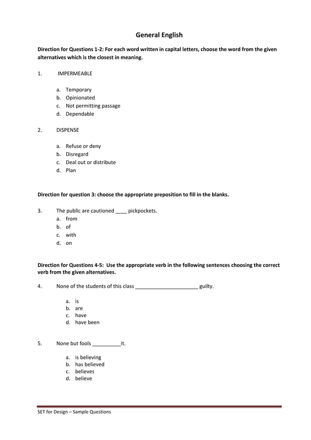 Symbiosis design sample questions | PDF | Educational Assessment ...
