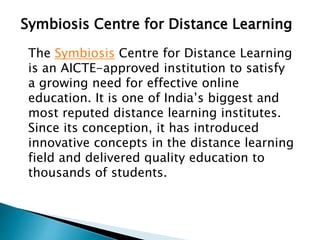 Symbiosis Distance MBA | PPTX