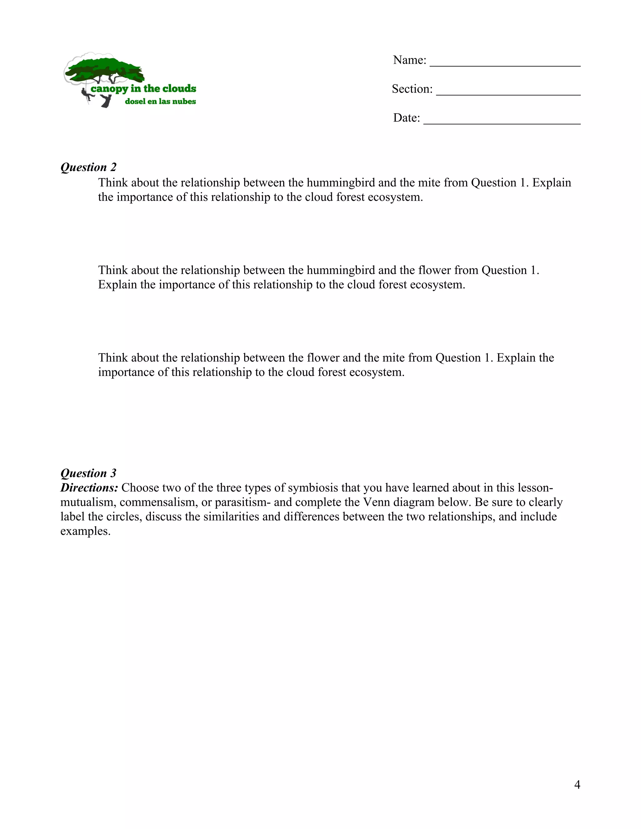 Symbiosis lesson 2 | PDF