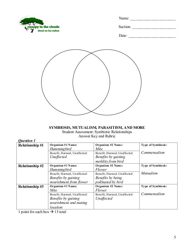 Examples Of Commensalism Mutualism And Parasitism