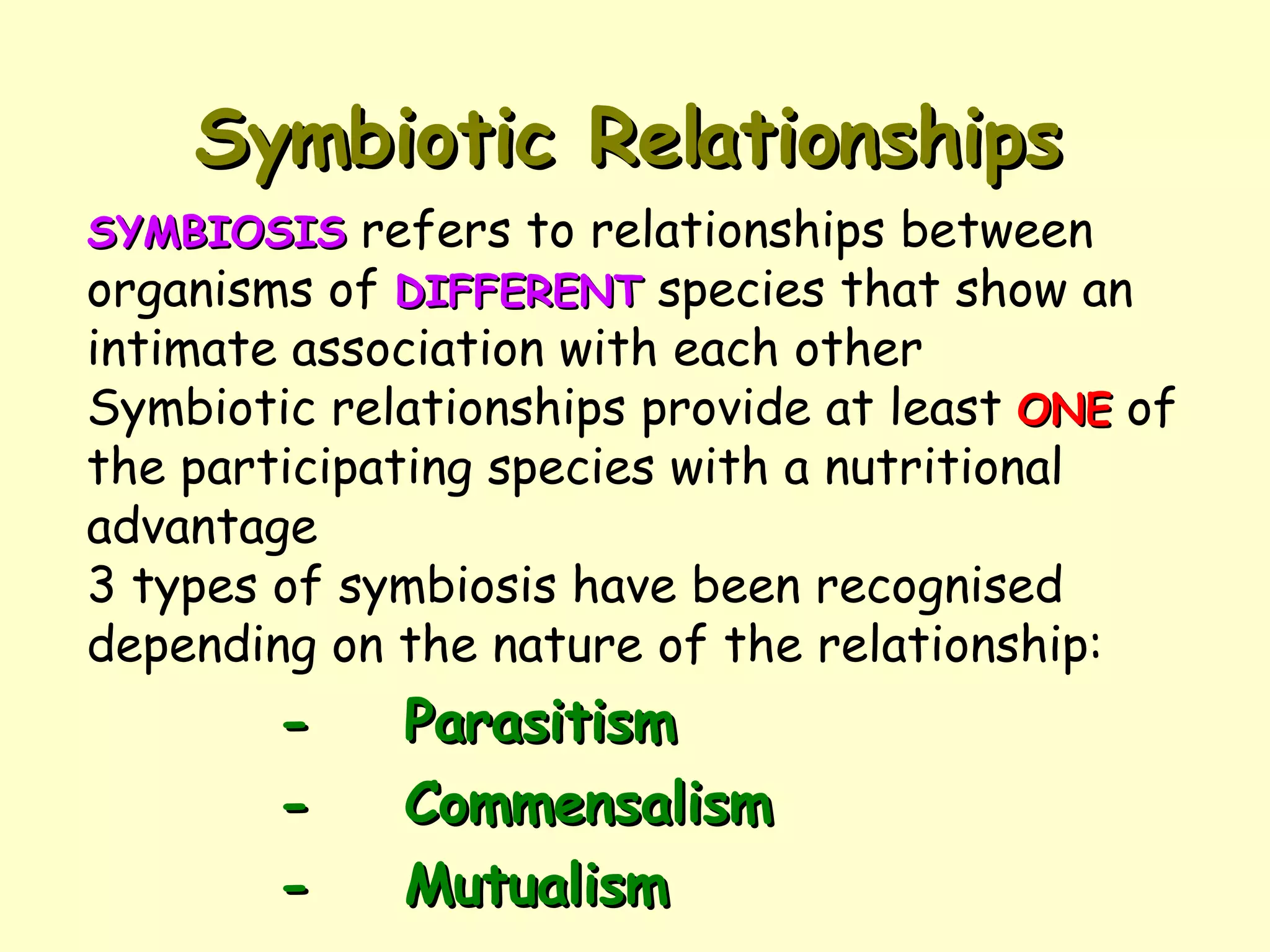 Symbiotic Relationships | PPT