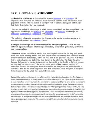 Symbiotic relationships | PDF