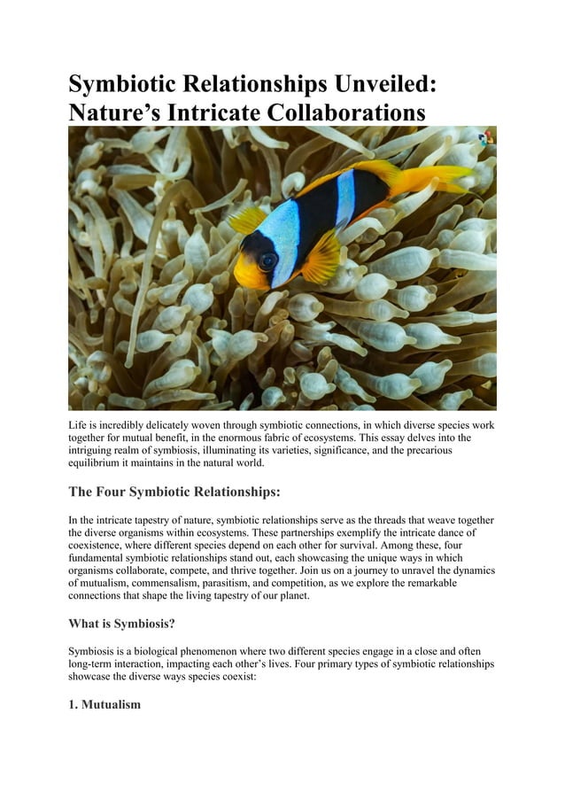 Exploring 5 Examples of Symbiotic Relationships | The Lifesciences ...