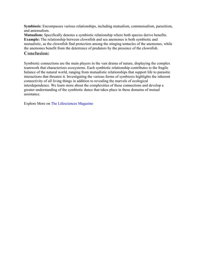 Exploring 5 Examples of Symbiotic Relationships | The Lifesciences ...