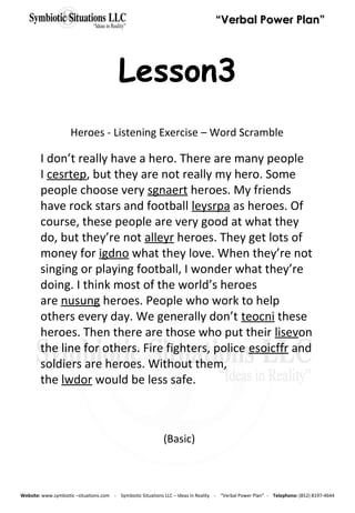 Verbal Power Plan | PPT