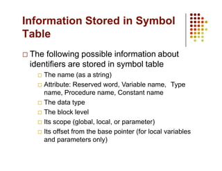 Symbol-Table concept in compiler design pdf for reference | PDF