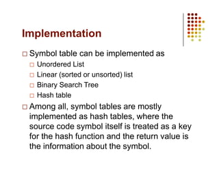 Symbol-Table concept in compiler design pdf for reference | PDF