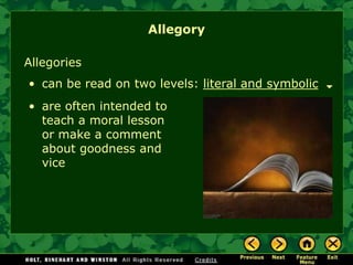 Symbol and allegory[1] | PPTX | Fiction | Books and Literature