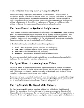 Unlocking the Symbol for Spiritual Awakening | PDF