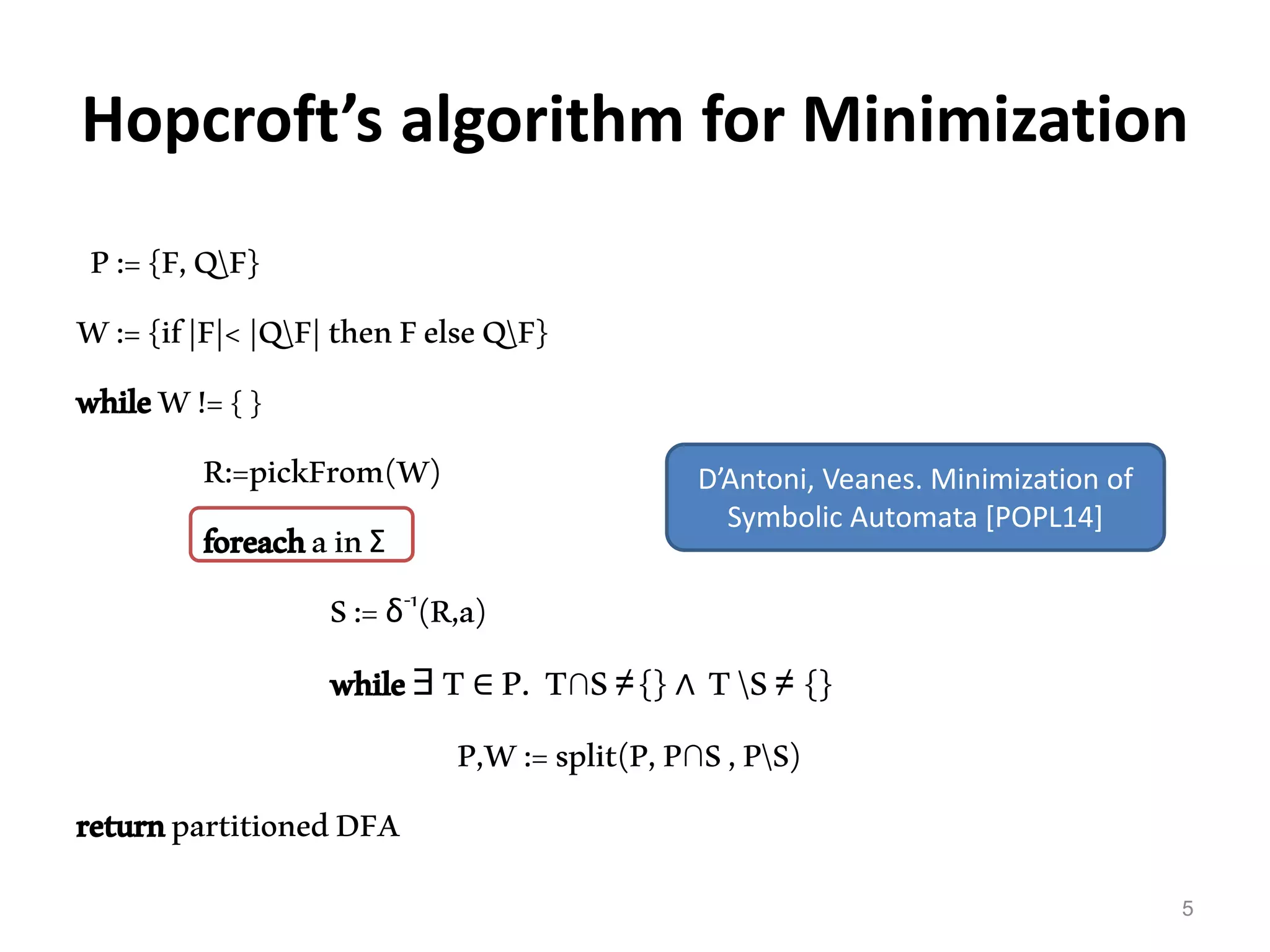 Symbolic Automata Automata Smt Solvers At Excape14 Ppt