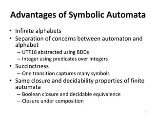 Symbolic Automata = Automata + SMT solvers at ExCape14 | PPTX