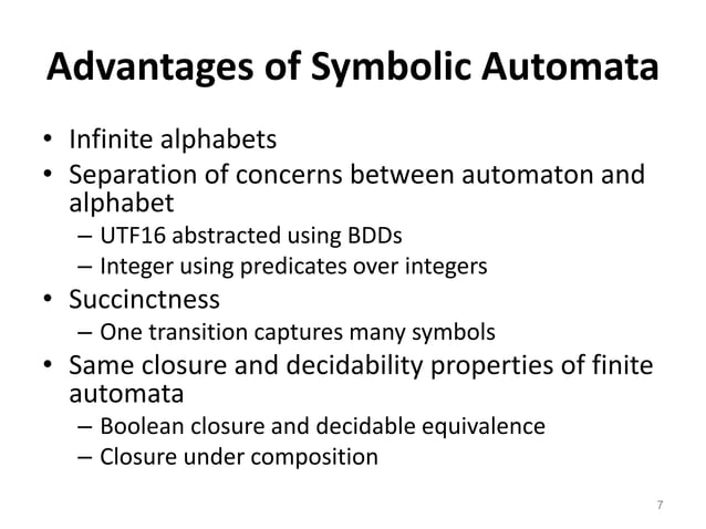 Symbolic Automata Automata Smt Solvers At Excape14 Ppt