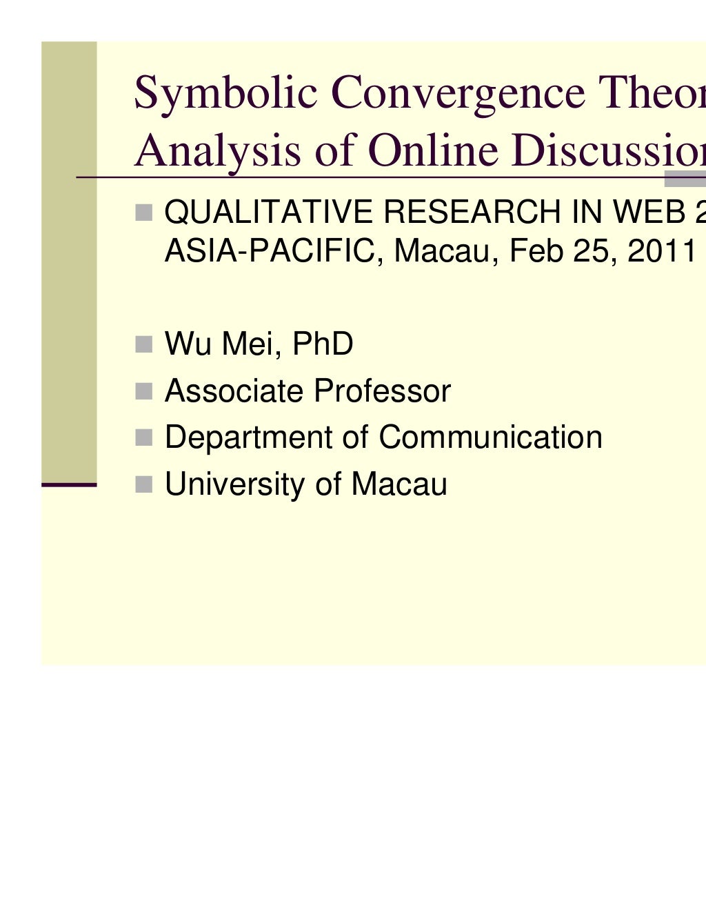 Symbolic Convergence Theory And Analysis Of Online Discussion