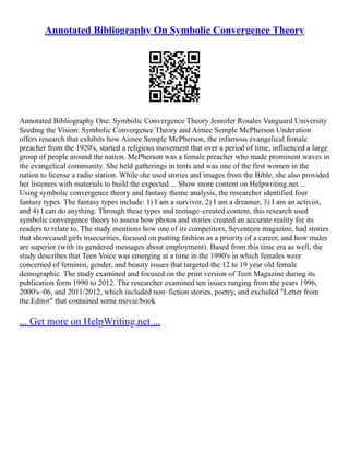 Symbolic Convergence Theory Of Communication | PDF