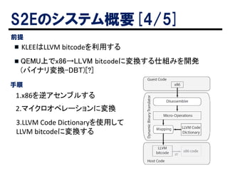 技術紹介: S2E: Selective Symbolic Execution Engine | PDF