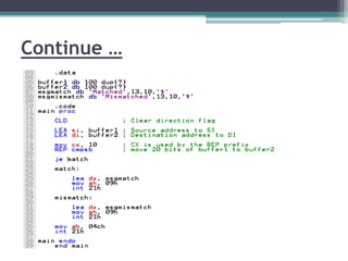 Symbolic instructions for 8086 micro processor | PPTX