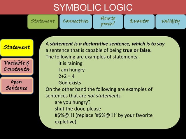 Symbolic logic | PPTX | Programming Languages | Computing