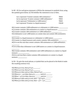 Symbolic logic worksheet 3 | PDF