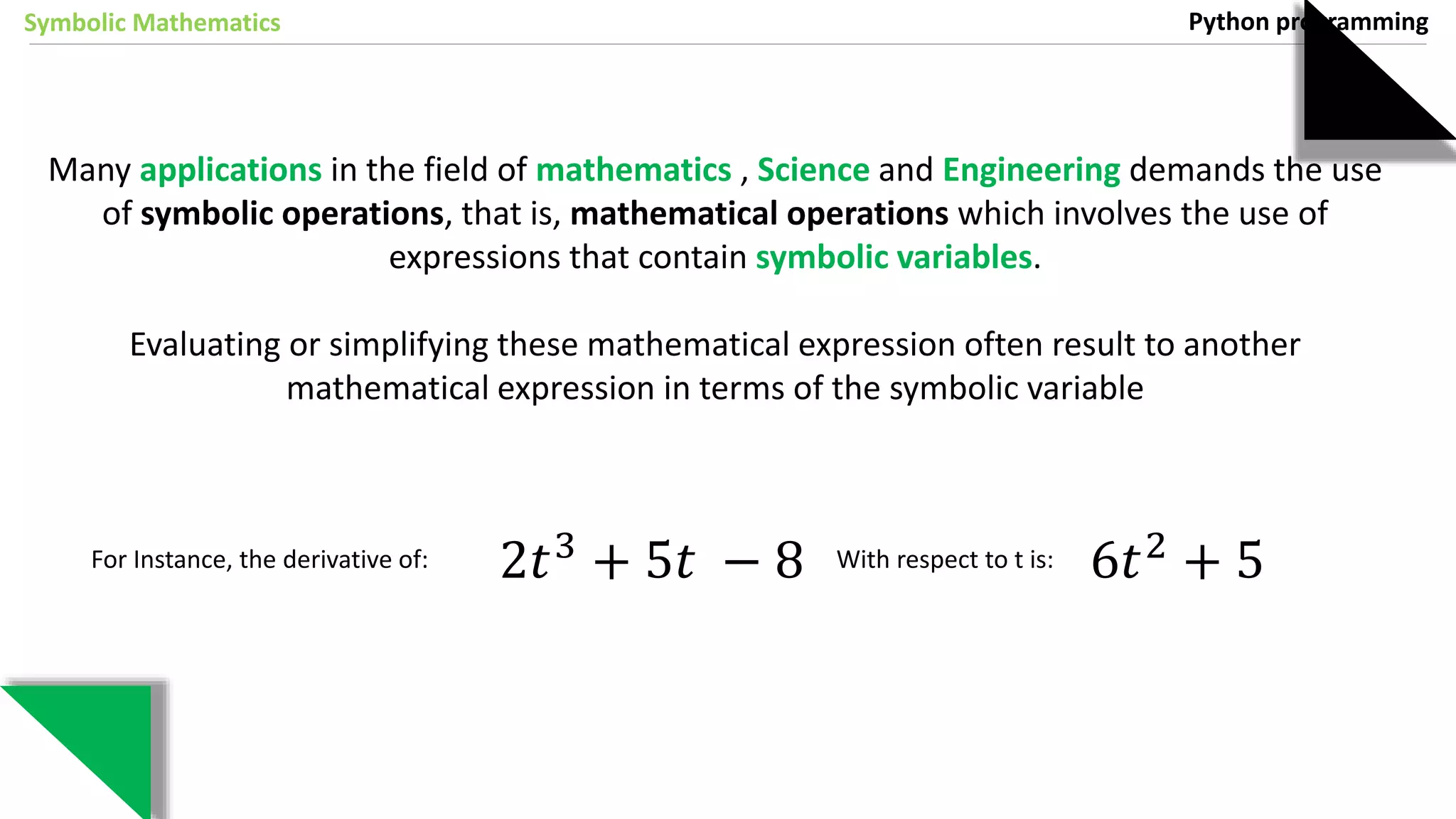 Symbolic mathematics | PPSX