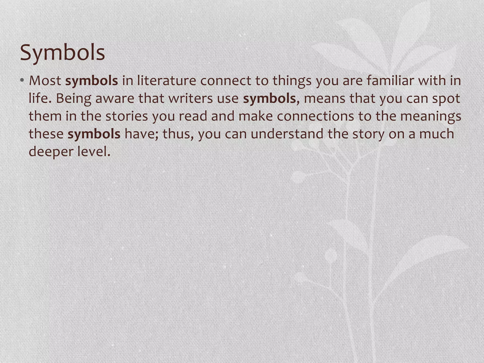 Symbolism -examples of symbols and symbols used in literature | PPTX