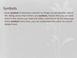 Symbolism -examples of symbols and symbols used in literature | PPTX