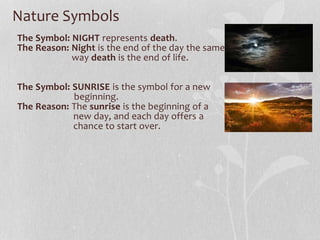 Symbolism -examples of symbols and symbols used in literature | PPTX