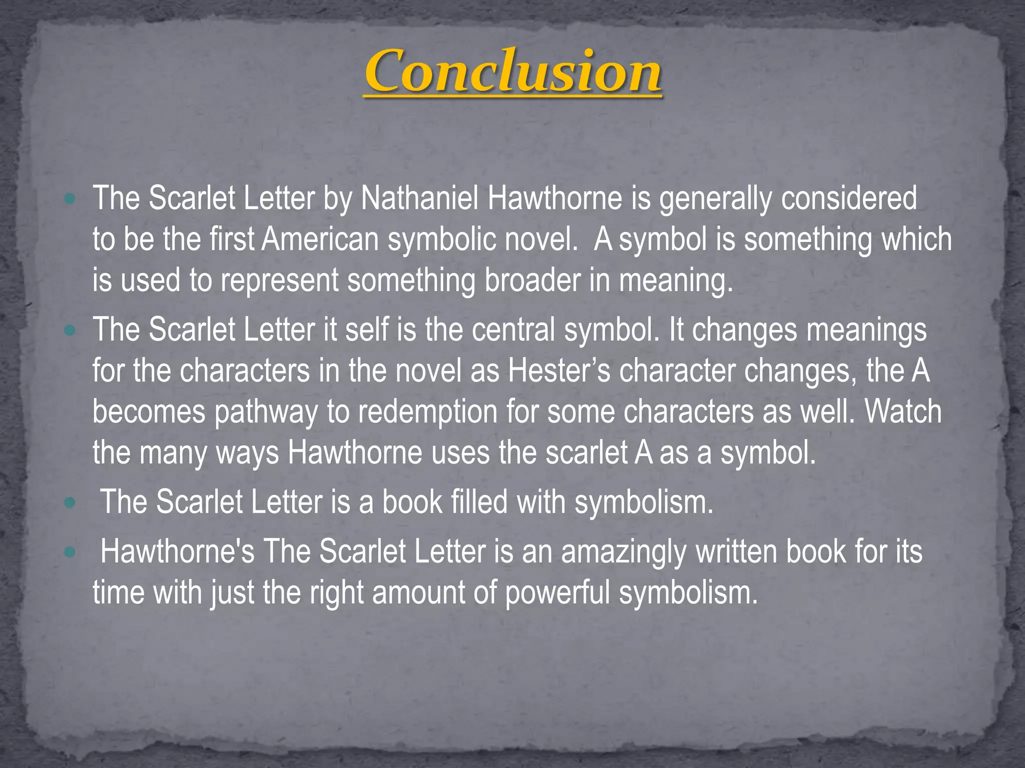 Symbolism in "Scarlet Letter" | PPTX