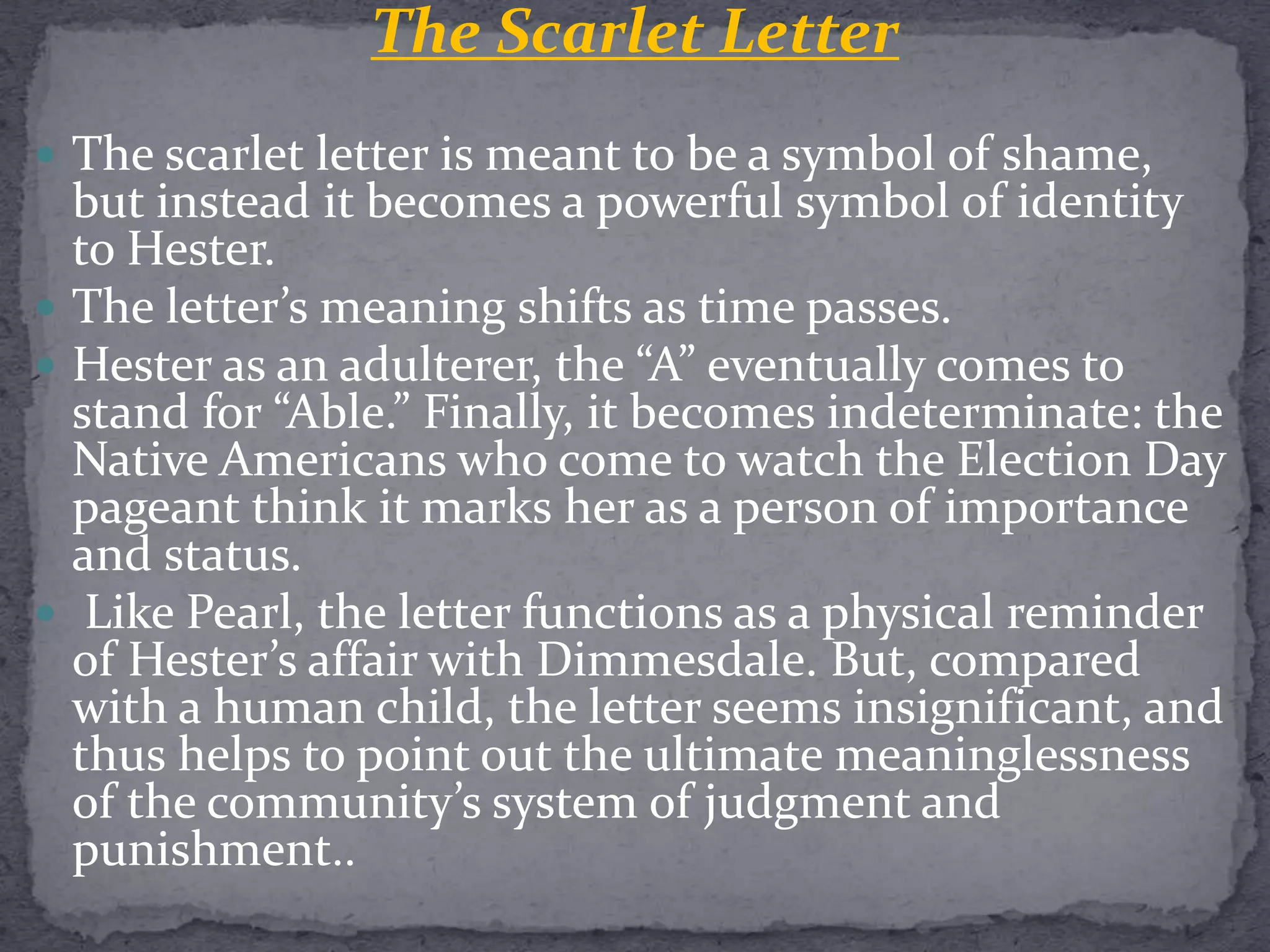 Symbolism in "Scarlet Letter" | PPTX