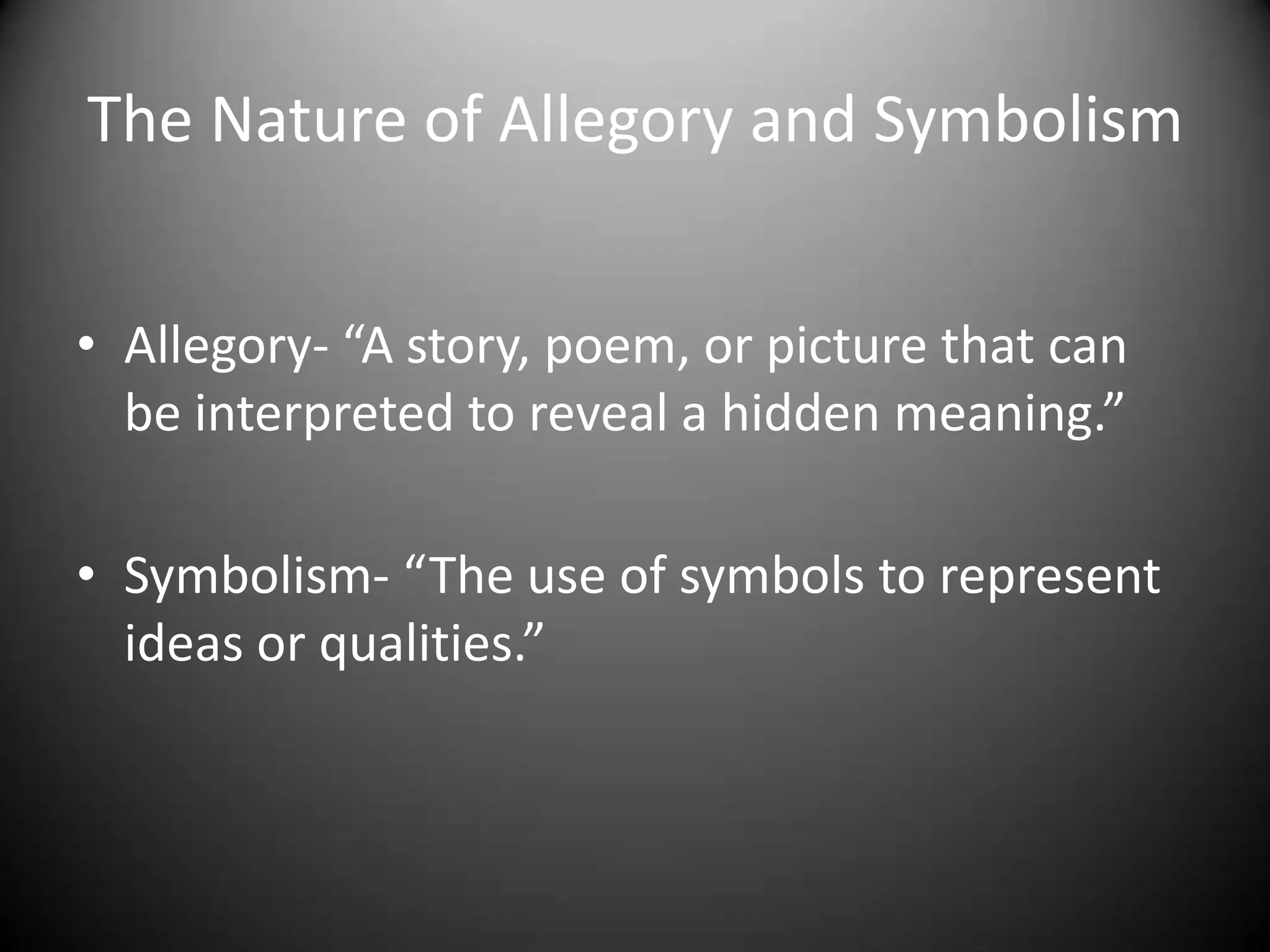 Symbolism and allegory in popular culture | PPTX