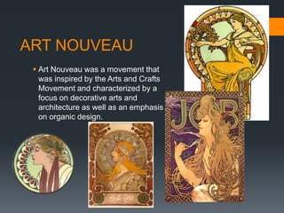 AP ART HISTORY: Symbolism, Arts and Crafts movement, Art Nouveau ...