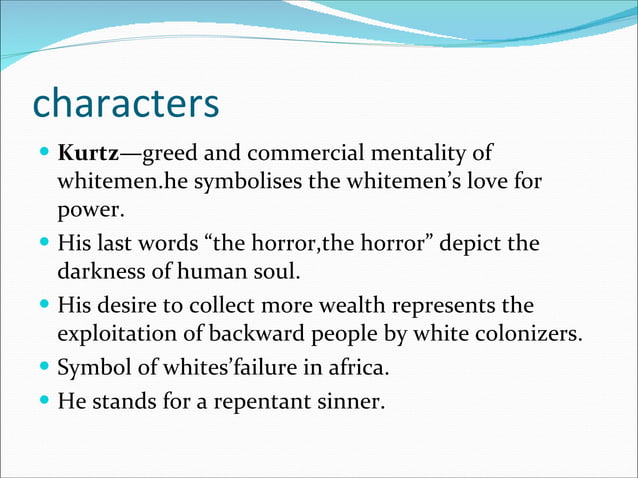 Symbolism in the Heart of Darkness | PPT