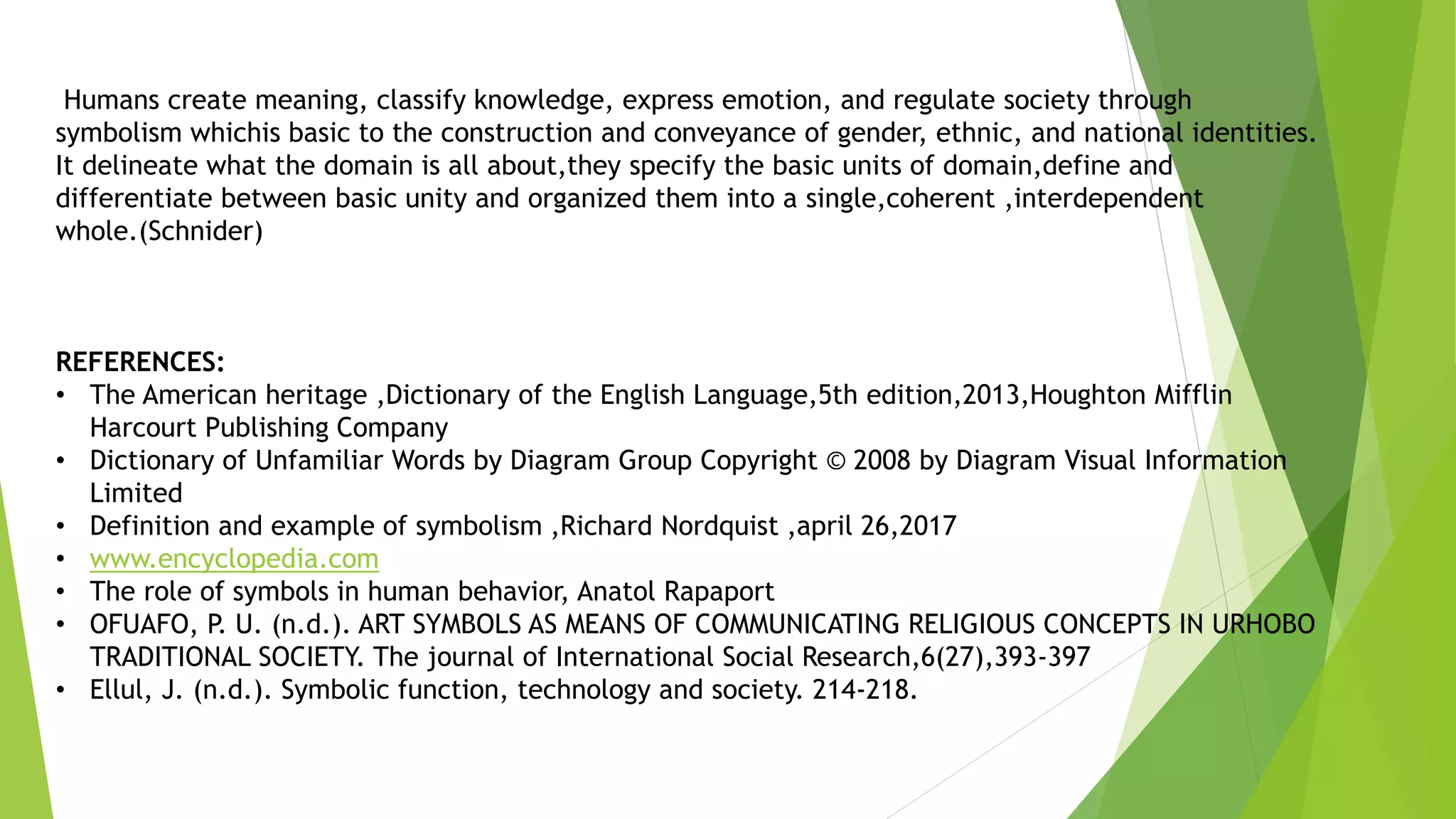 Symbolism – its significance and role in human | PPTX
