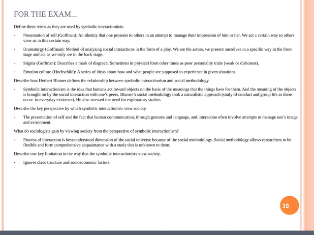 Symbollic interactionism in Sociology | PPT