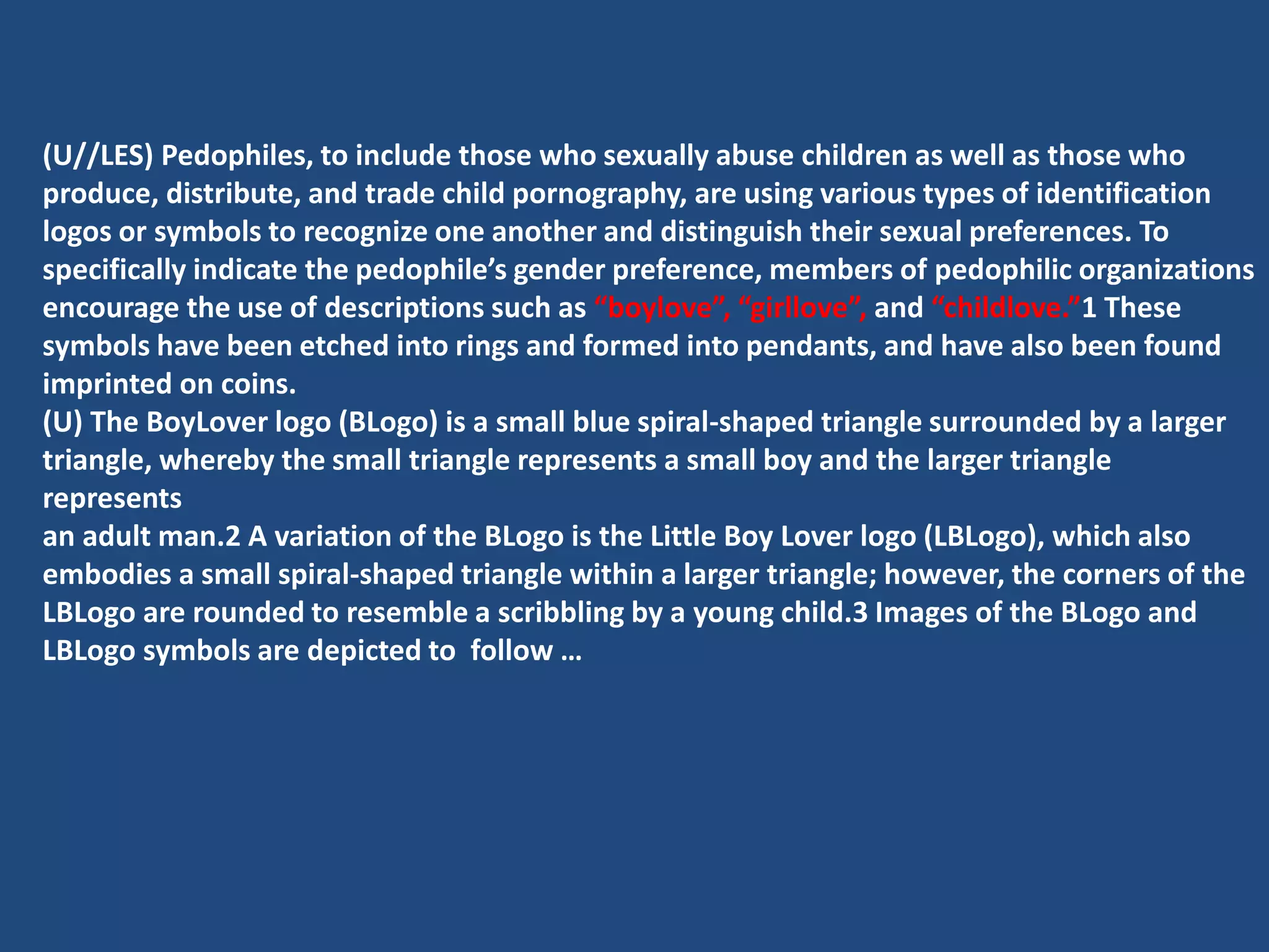 Symbols and-logos-used-by-pedophiles-to-identify-sexual-preferences | PPSX