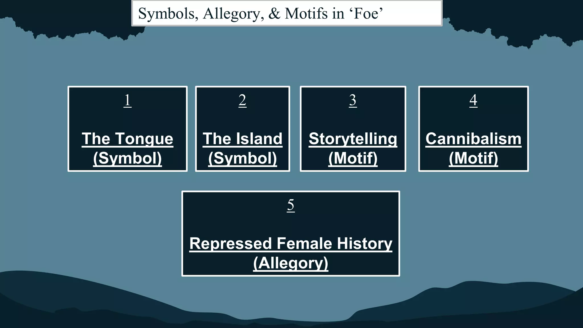Symbols, Allegory and Motifs & Post-Colonialism in 'Foe' by J. M ...