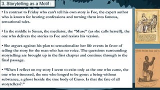 Symbols, Allegory and Motifs & Post-Colonialism in 'Foe' by J. M ...