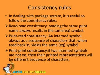 LISP: Symbols and packages in lisp | PPT