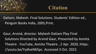 Symbols in Play 'Final Solution' by Mahesh Dattani..pptx