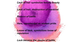 Symbols in poem 'Rape of The Lock' | PPTX