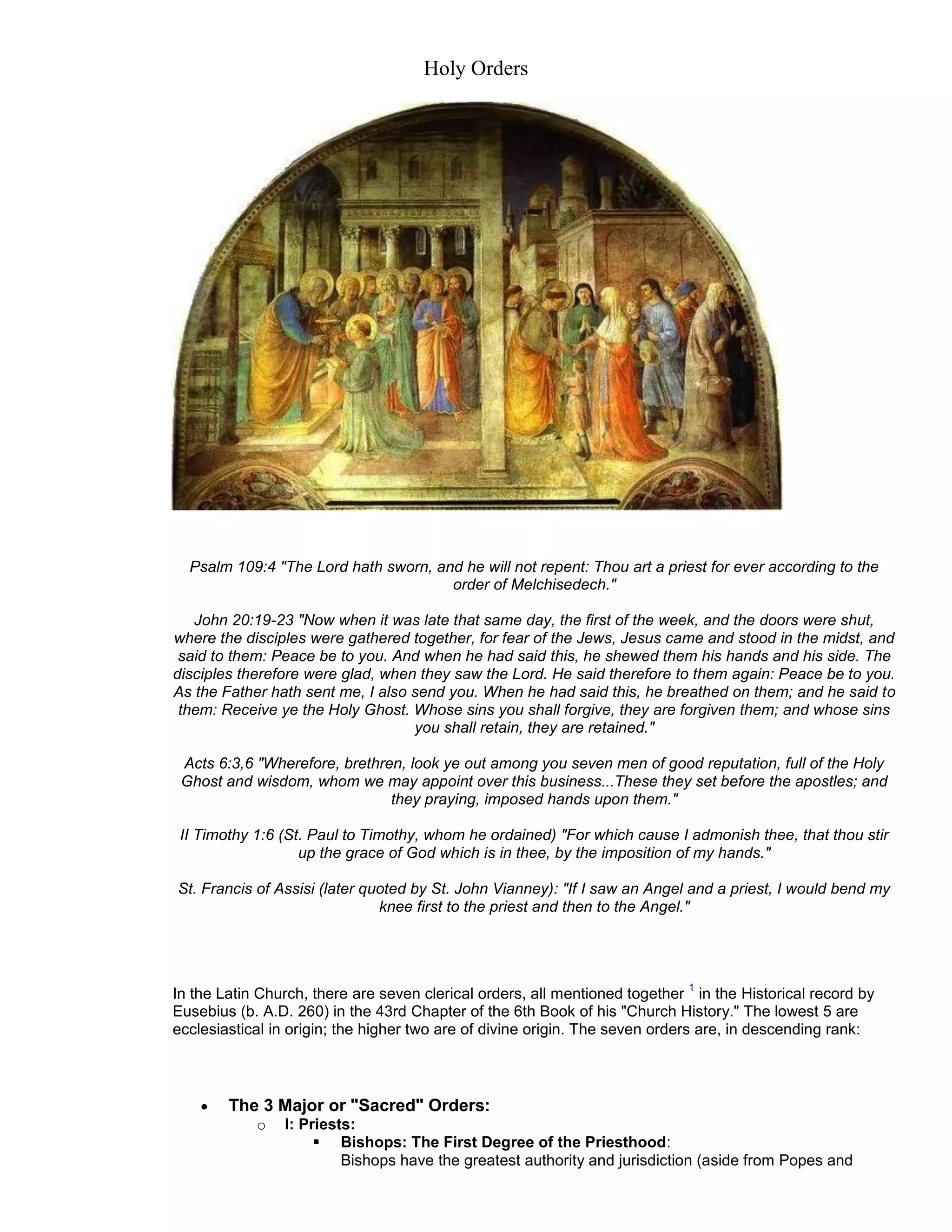 Symbols of holy orders | PDF