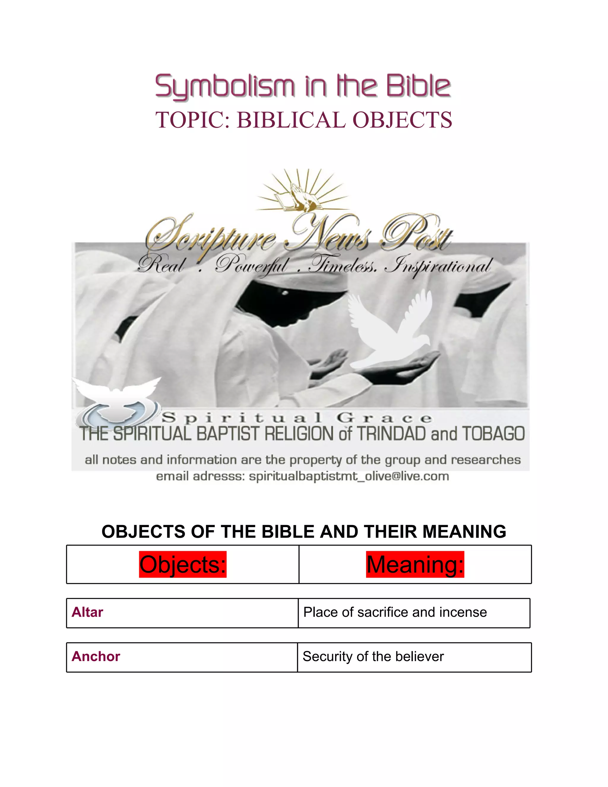 Symbolsofthebible objects | PDF