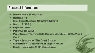 Symbols of 'The Great Gatsby'.pptx
