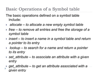 Symbol Table.pptx | Programming Languages | Computing