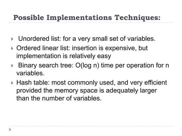Symbol Table.pptx | Programming Languages | Computing