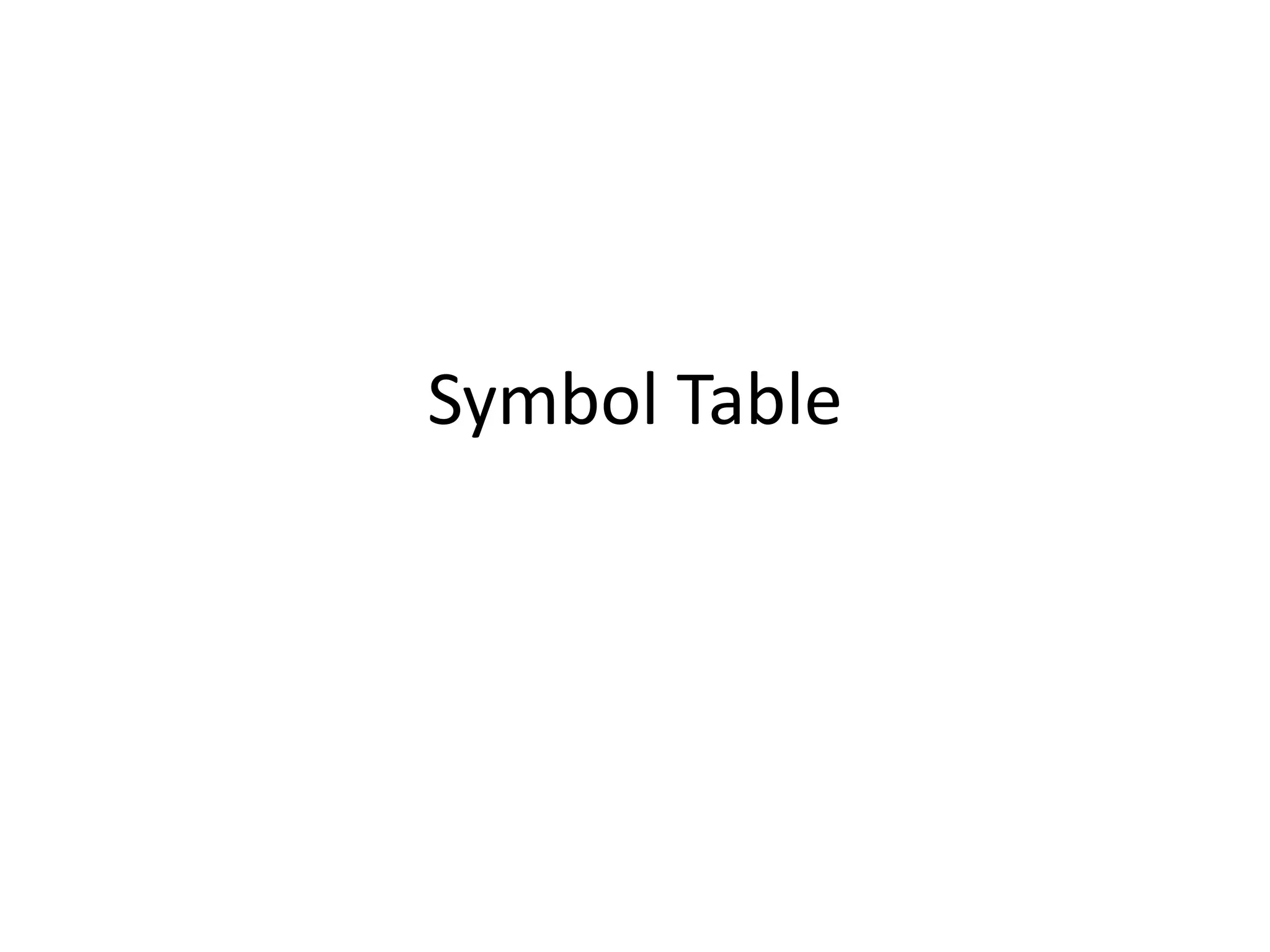 Symbol table in compiler Design | PDF