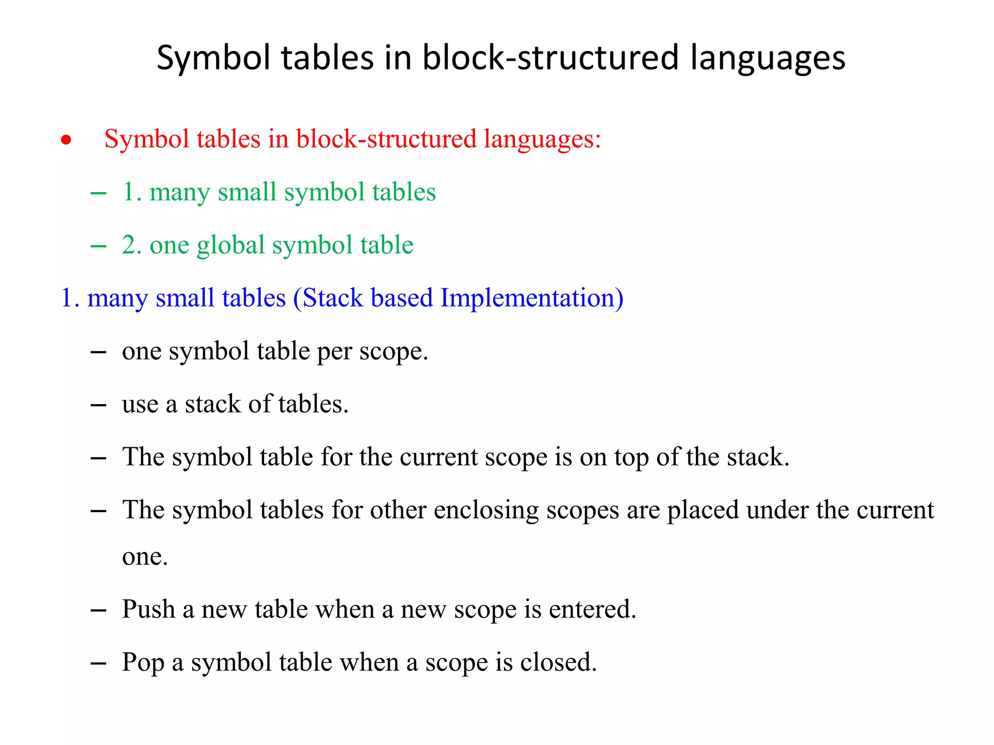 Symbol table in compiler Design | PDF