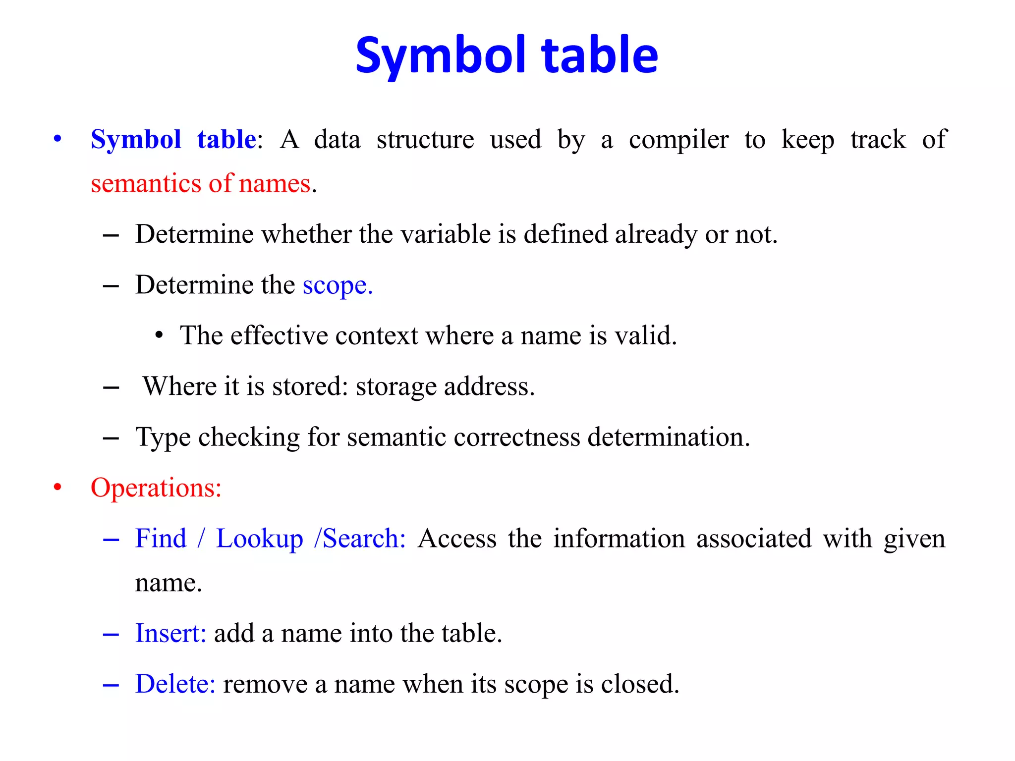 Symbol Table In Compiler Design Ppt