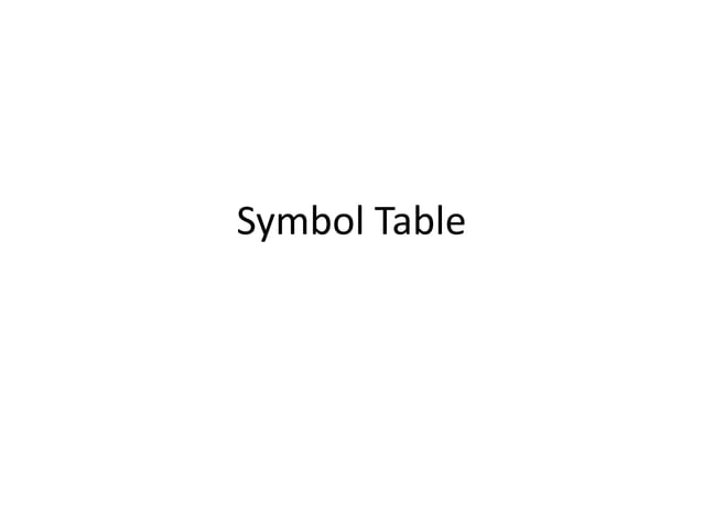 Symbol table in compiler Design | PDF