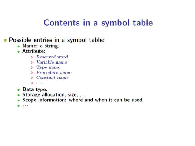 Symbol Table In Compiler Design Ppt